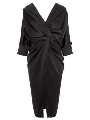 ACOB À PORTER Draped Midi Dress - Black