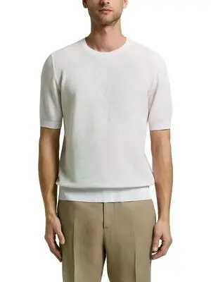 Peserico Waffle-knit Short-sleeved Top - Neutrals