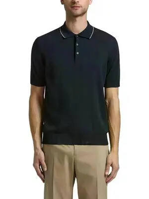 Peserico Contrast-trim Polo Shirt - Blue