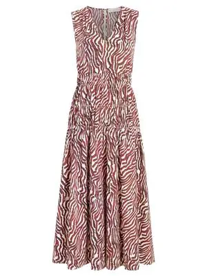 Proenza Schouler White Label Zebra-print Smocked Midi Dress - Red