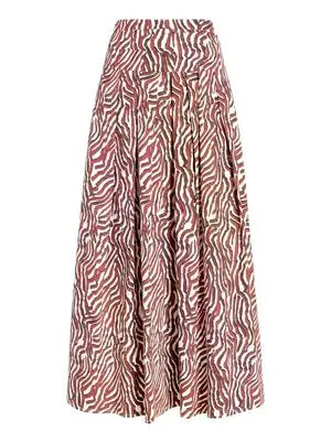 Proenza Schouler White Label Nessa Zebra-Print Maxi Skirt Neutrals