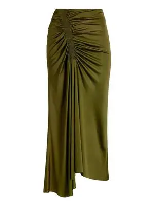 Proenza Schouler Naia Ruched Midi Skirt - Green