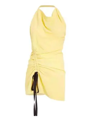 Proenza Schouler Melia Ruched Halterneck Top - Yellow