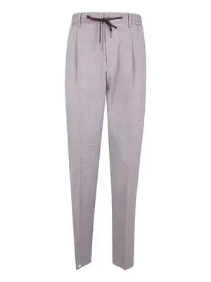 Tagliatore Seersucker Drawstring Trousers - Grey