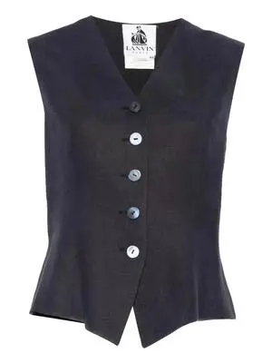 LANVIN V-neck Button-up Waistcoat - Blue