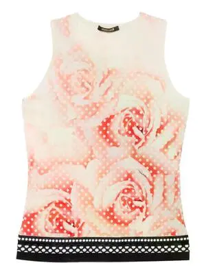 Roberto Cavalli 2000s Floral-print Tank Top - Pink