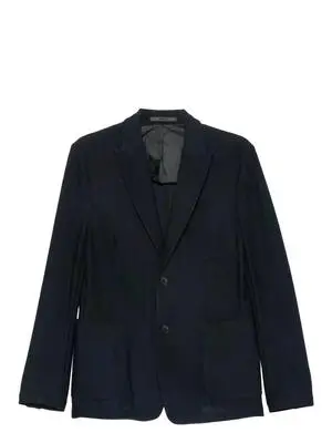 Giorgio Armani Honeycomb-knit Notch-lapel Blazer - Blue
