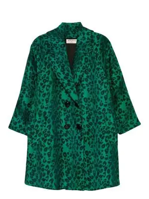 A.N.G.E.L.O. VINTAGE CULT 1980s Leopard-print Double-breasted Coat - Green