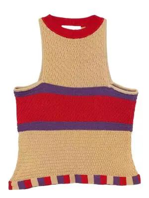 Dior 1980s Striped Knit Top - Neutrals
