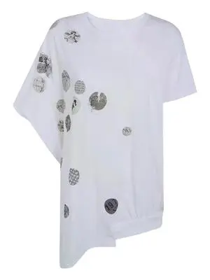 Y’s Graphic-print Asymmetric T-shirt - White