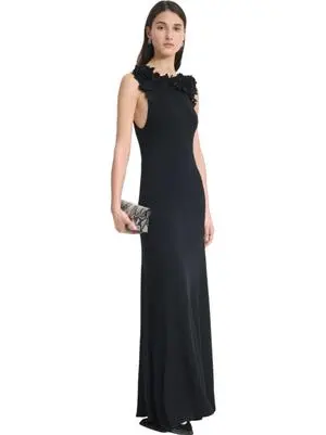 Altuzarra Woolfe Gown With Floral Applique - Black