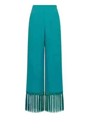 TALLER MARMO Tulum Fringe-trimmed Trousers - Blue