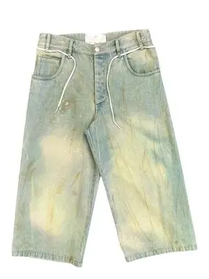 SONG FOR THE MUTE Faded-effect Denim Shorts - Blue