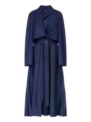 FFORME Lennox Pleated Trench Coat - Blue