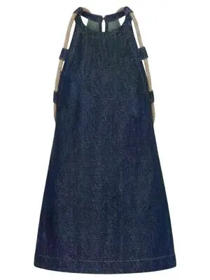Monse A-line Mini Dress With Rope Detail - Blue