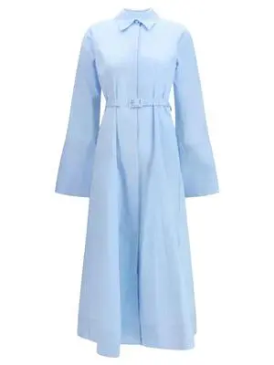 Gabriela Hearst Carmina Flared-sleeve Dress - Blue