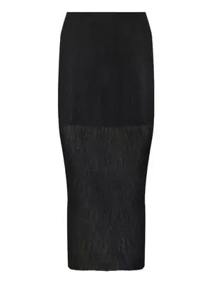 Alberta Ferretti Ribbed-knit Skirt - Black