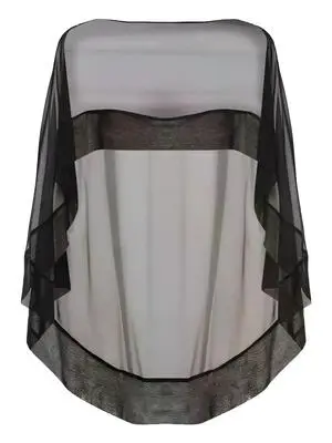 Alberta Ferretti Sheer Panelled Top - Black