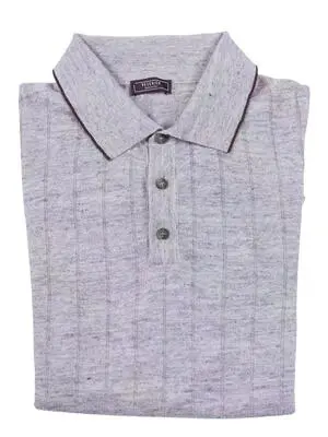 Peserico Ribbed-knit Polo Sweater - Grey