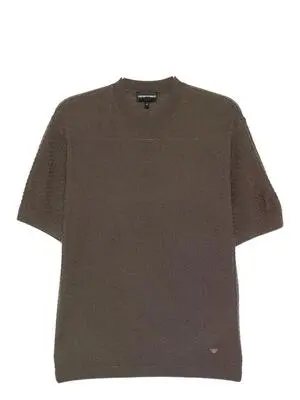 Emporio Armani Textured Wool Top - Brown