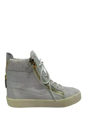 GIUSEPPE ZANOTTI Croc-embossed High-top Sneakers - Grey