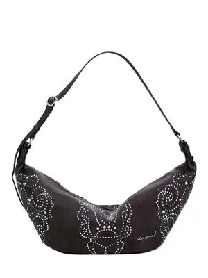 Desigual Studded-embellishment Floral-design Shoulder Bag - Brown