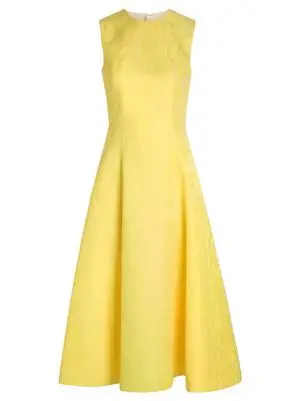 EMILIA WICKSTEAD Mara Moiré-effect Midi Dress - Yellow