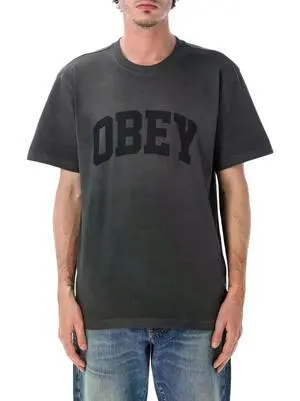 Obey Collegiate Logo-print T-shirt - Grey
