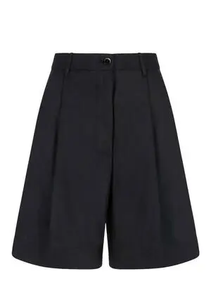 NINE:INTHE:MORNING Pleated Wide-leg Shorts - Blue