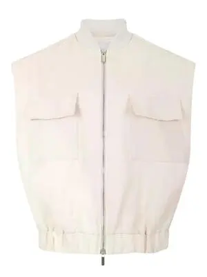 NINE:INTHE:MORNING Sleeveless Zip-up Jacket - Neutrals