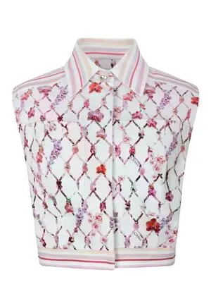 GENNY Floral-print Sleeveless Top - White