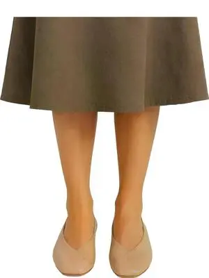 POCHE PARIS Square-toe Ballet Flats - Neutrals
