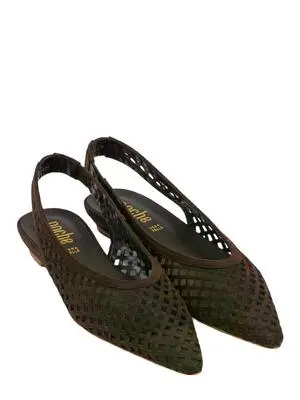 POCHE PARIS Cut-out Slingback Pumps - Brown