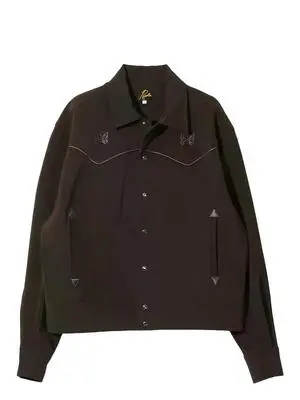 Needles Butterfly-embroidered Piped Jacket - Brown