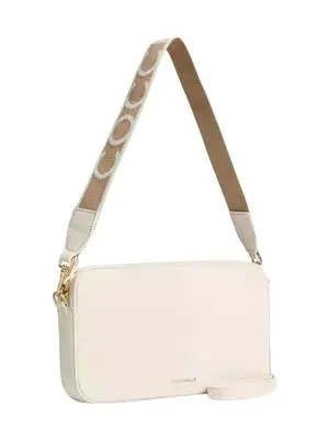 COCCINELLE Small Tebe Grained Leather Shoulder Bag - Neutrals
