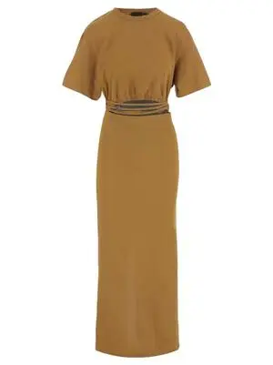 Pinko Cut-out Strap-detail Midi Dress - Brown