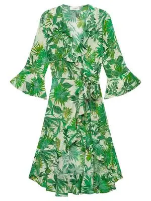 Malìparmi Botanical Jungle Wrap Dress - Green