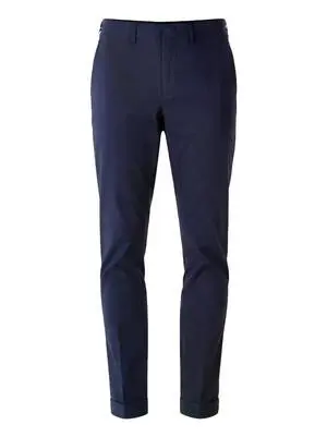 FAY Slim-fit Turn-up Trousers - Blue