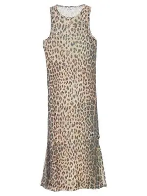 Moschino Leopard-print Midi Dress - Neutrals