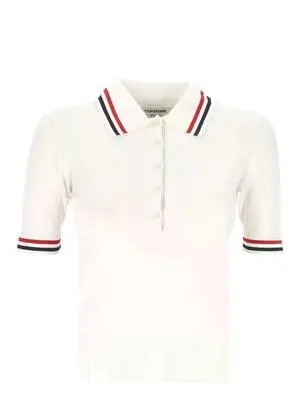 Thom Browne Striped Polo Shirt - White