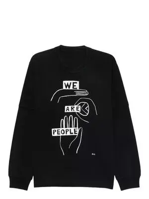 Sacai Graphic-print Long-sleeve T-shirt - Black