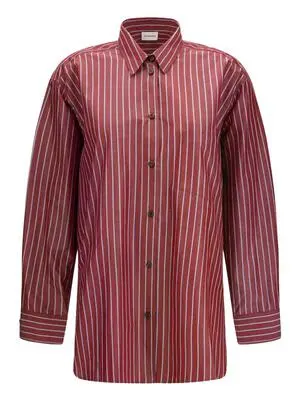 Andamane Georgiana Striped Oversized Shirt - Red