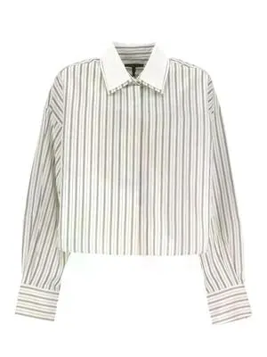 Rag & Bone Striped Cropped Shirt - Neutrals