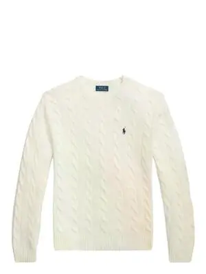 Polo Ralph Lauren Cable-knit Sweater With Embroidered Logo - Neutrals