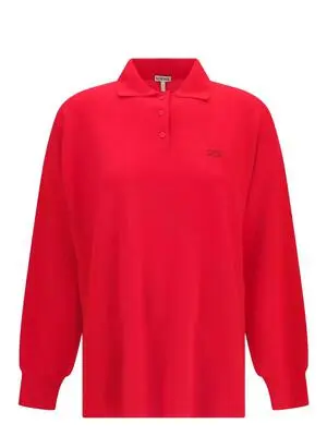 Loewe Logo-embroidered Polo Sweater - Red