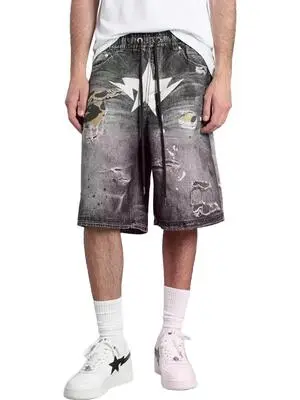 A BATHING APE Distressed-effect Shorts - Grey