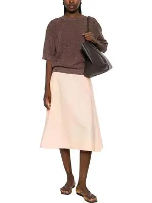 Brunello Cucinelli Metallic-effect T-shirt - Brown