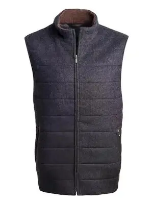 FIORE DI NAPOLI Quilted Zip-front Gilet - Grey