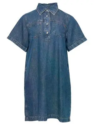 Rag & Bone Short-sleeved Denim Shirt Dress - Blue