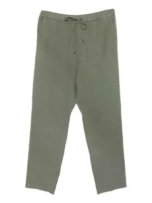 120% Lino Elasticated-waistband Trousers - Green